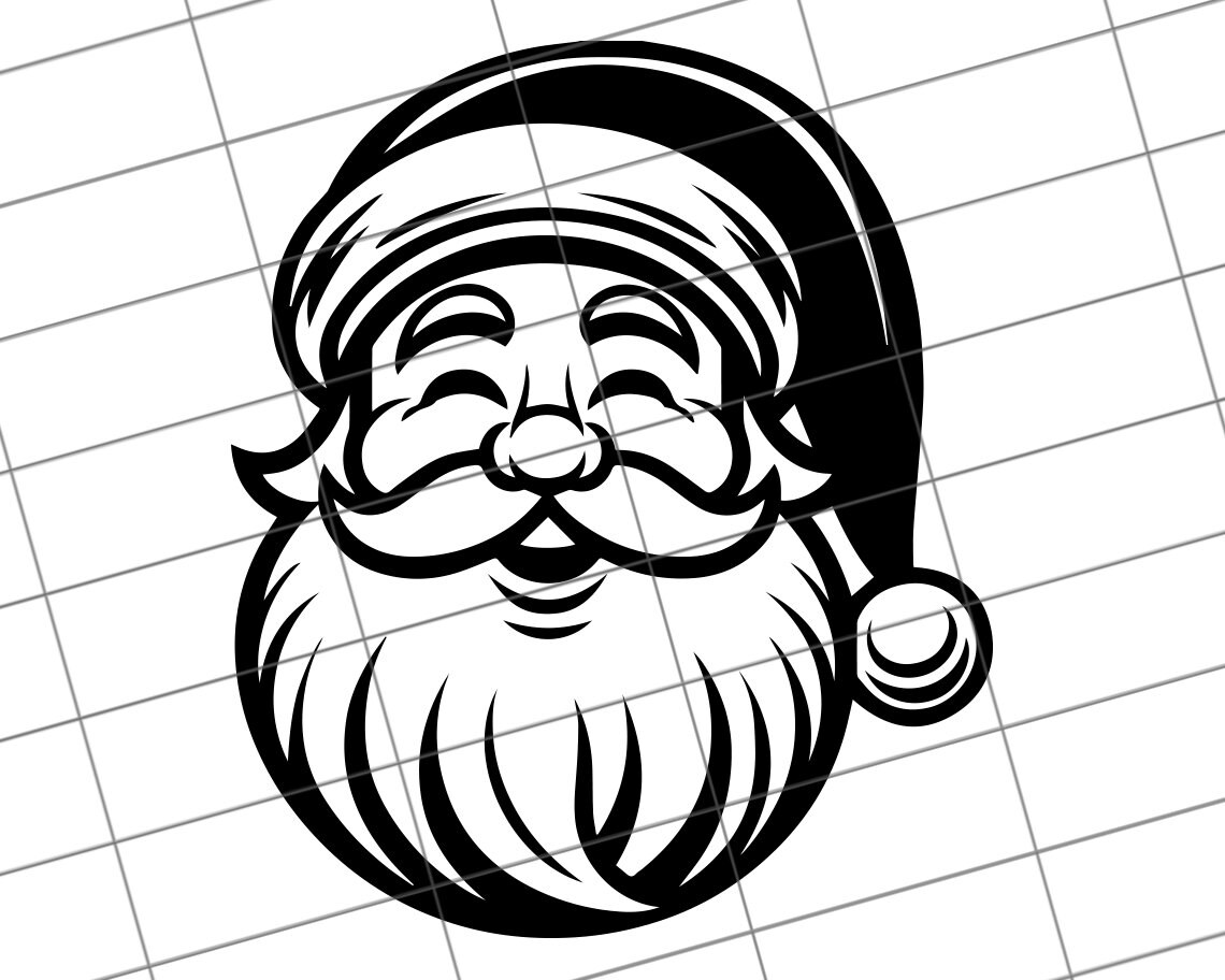 Santa Face SVG & PNG Bundle - Set of 16 Santa Christmas Illustrations ...