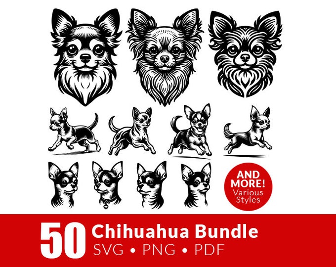 Chihuahua Svg, Chihuahua Svg Bundle. Chihuahua Silhouette. - Etsy Canada