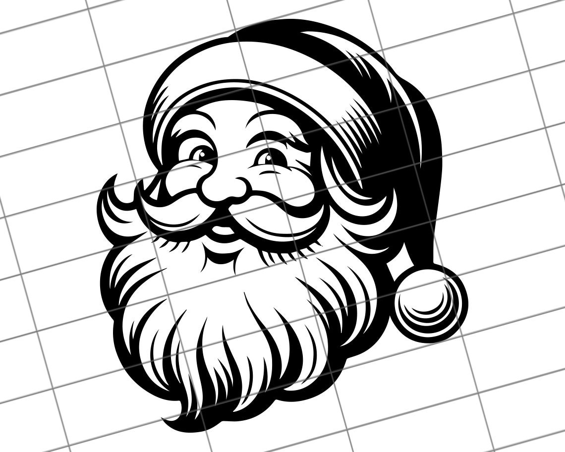 Santa Face SVG & PNG Bundle - Set of 16 Santa Christmas Illustrations ...