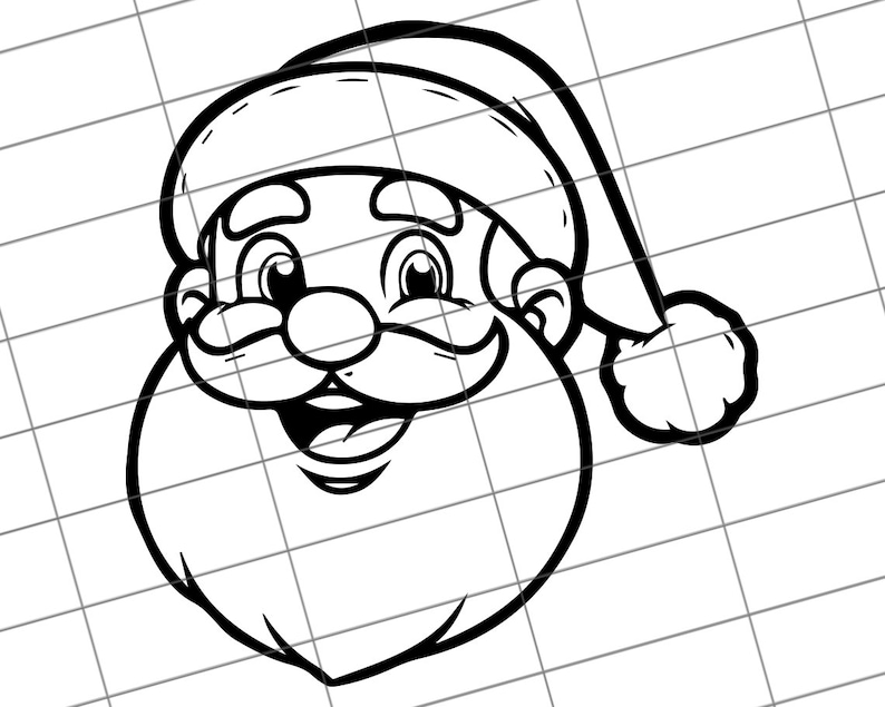 Santa Face SVG & PNG Bundle - Set of 16 Santa Christmas Illustrations ...