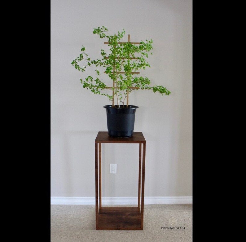 Large Solid Walnut Rectangle Stand Geometric Vase Tall - Etsy