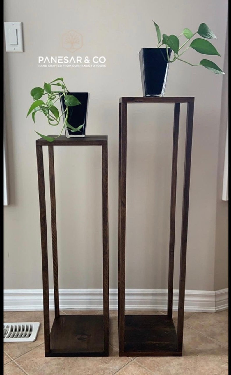 Wood Modern Rectangle Stand Geometric Vase Tall Stand - Etsy Canada