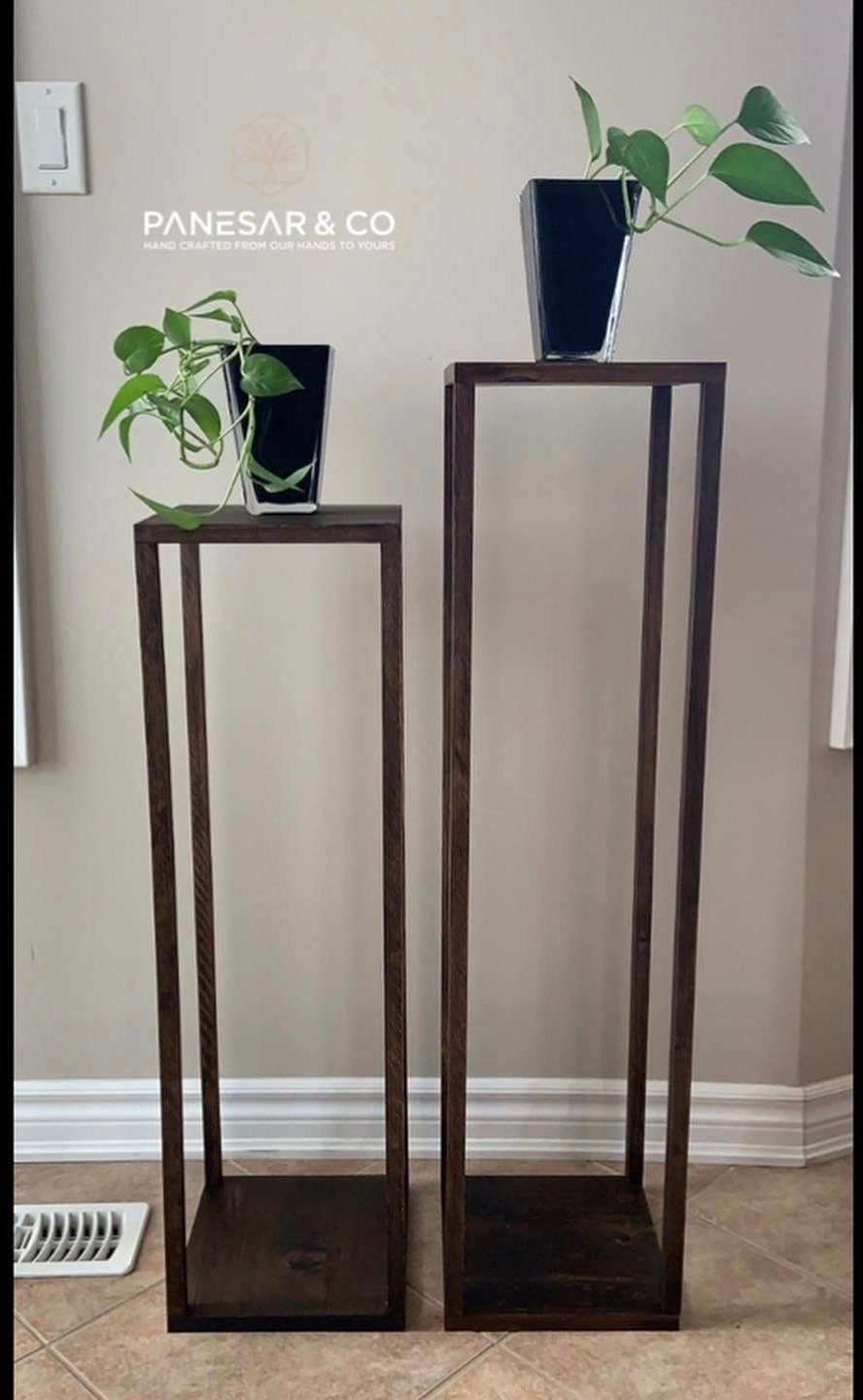 Wood Modern Rectangle Stand Geometric Vase Tall Stand - Etsy Canada