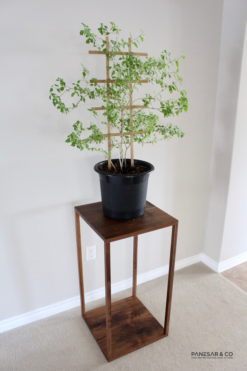 Large Solid Walnut Rectangle Stand Geometric Vase Tall - Etsy