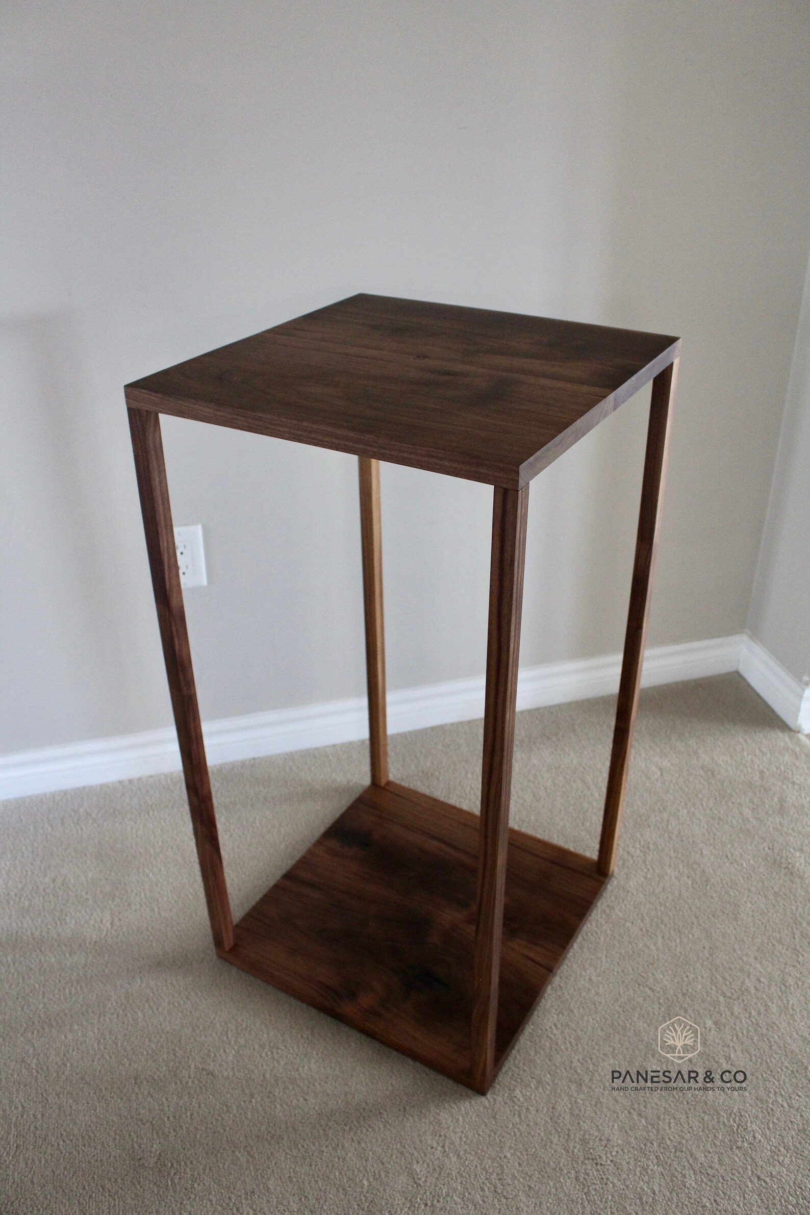 Large Solid Walnut Rectangle Stand Geometric Vase Tall - Etsy