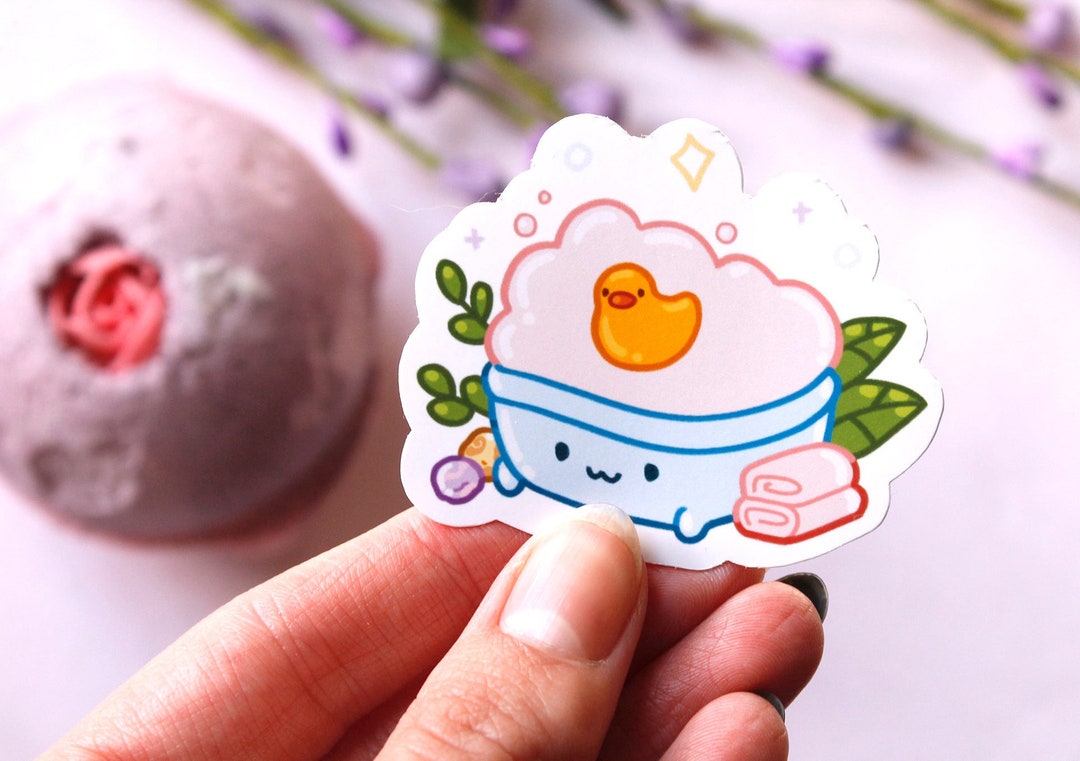Bubble Bath Sticker | Die Cut Vinyl Sticker | Kawaii Sticker - Etsy