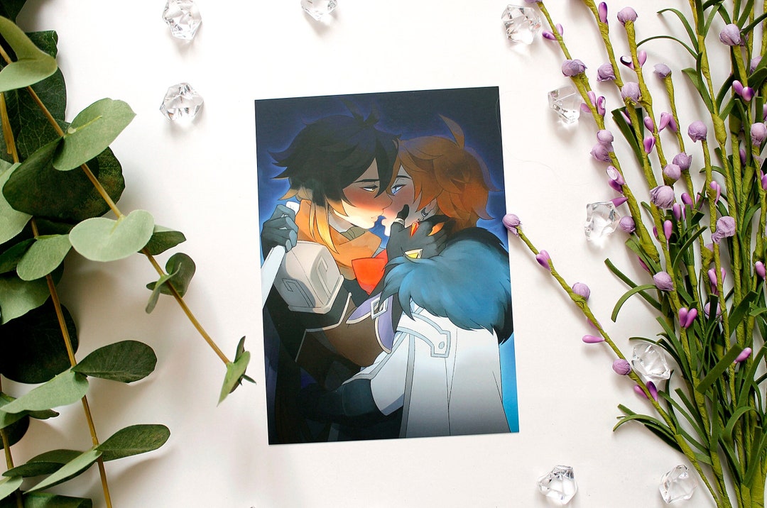 Genshin Impact Zhongli X Tartaglia 5x7 Mini Print Zhongchi - Etsy