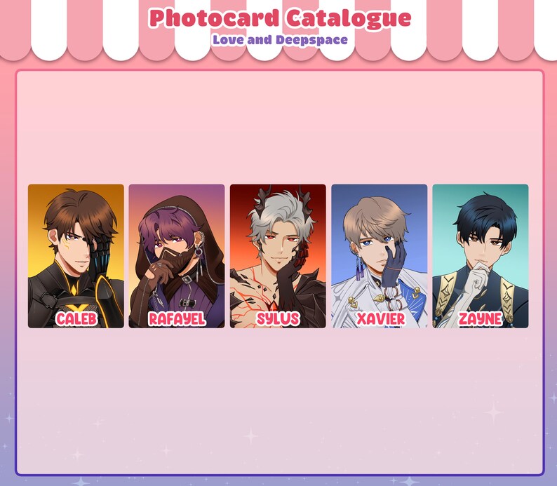 Love and Deepspace Photocards Otome Cards Zayne Xavier Rafayel Sylus ...