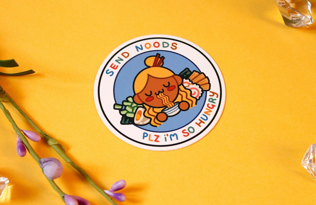 Send Noods Die Cut Vinyl Sticker Food Sticker - Etsy