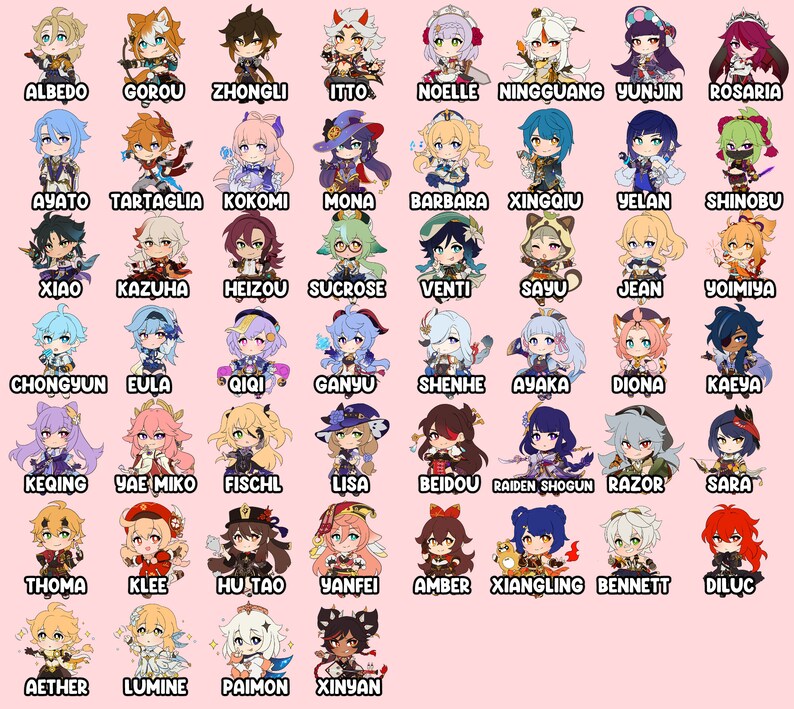 Build Your Team Genshin Impact Stickers Die Cut Vinyl - Etsy