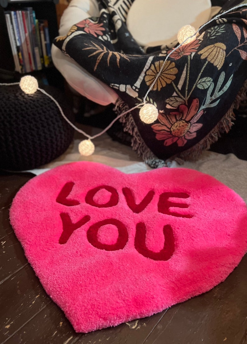 Love You Candy Hearts Rug Valentine’s Day Rug Heart Rug Heart Decor ...