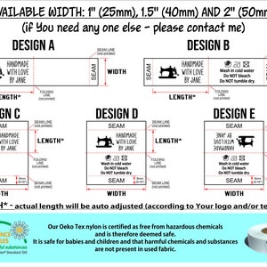 50 Folded Nylon Labels for Clothing | Custom Logo Wash Care Fold Over ...