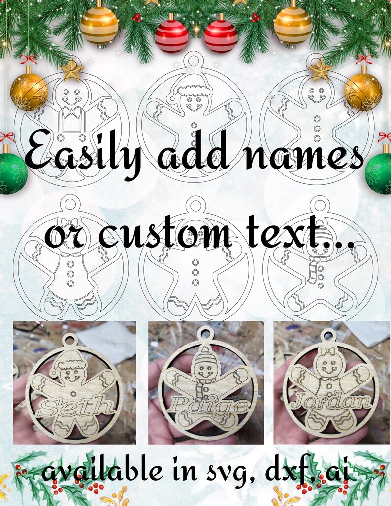 Gingerbread Man Round Christmas Ornaments - Etsy