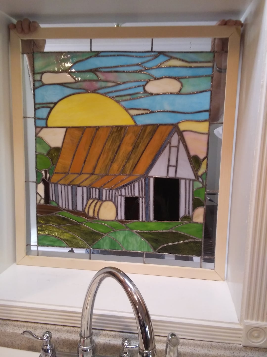 The Old Barn Stained Glass Window - Etsy