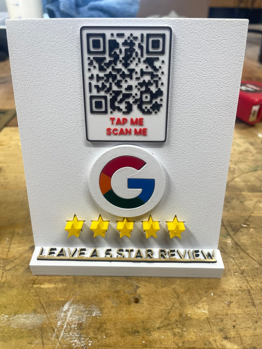 Google Review Sign, 3D Printed, Customizable, Google Rankings, Google ...