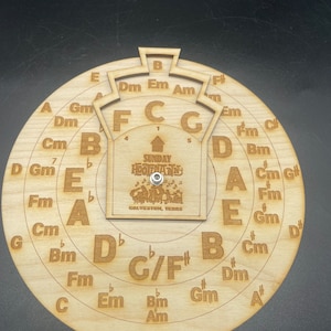 Chord Wheel, Music Theory, Circle of Fifths, Music Tool, Music Gifts ...