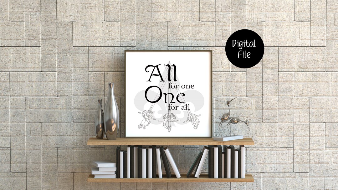 Three Musketeers All for One One for All Digital Print File - Etsy