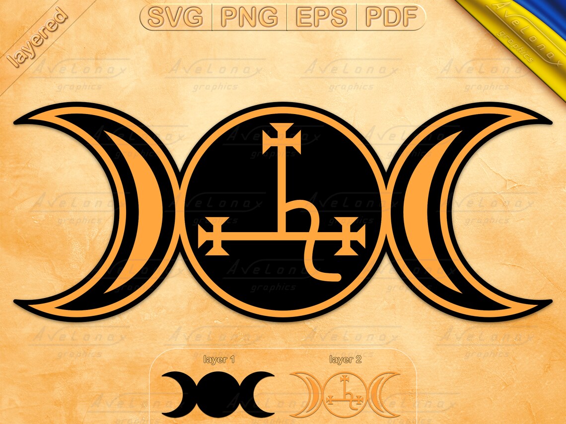 Lilith Sigil Svg Triple Moon Goddess Layered Cut File Sigil | Etsy India