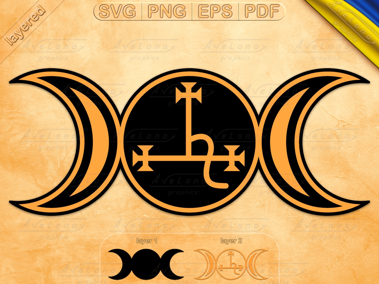 Lilith Sigil Svg Triple Moon Goddess Layered Cut File Sigil | Etsy India