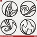 Four Elements Svg Laser Cut File, 4 Elements of Nature Svg, Fire Air ...