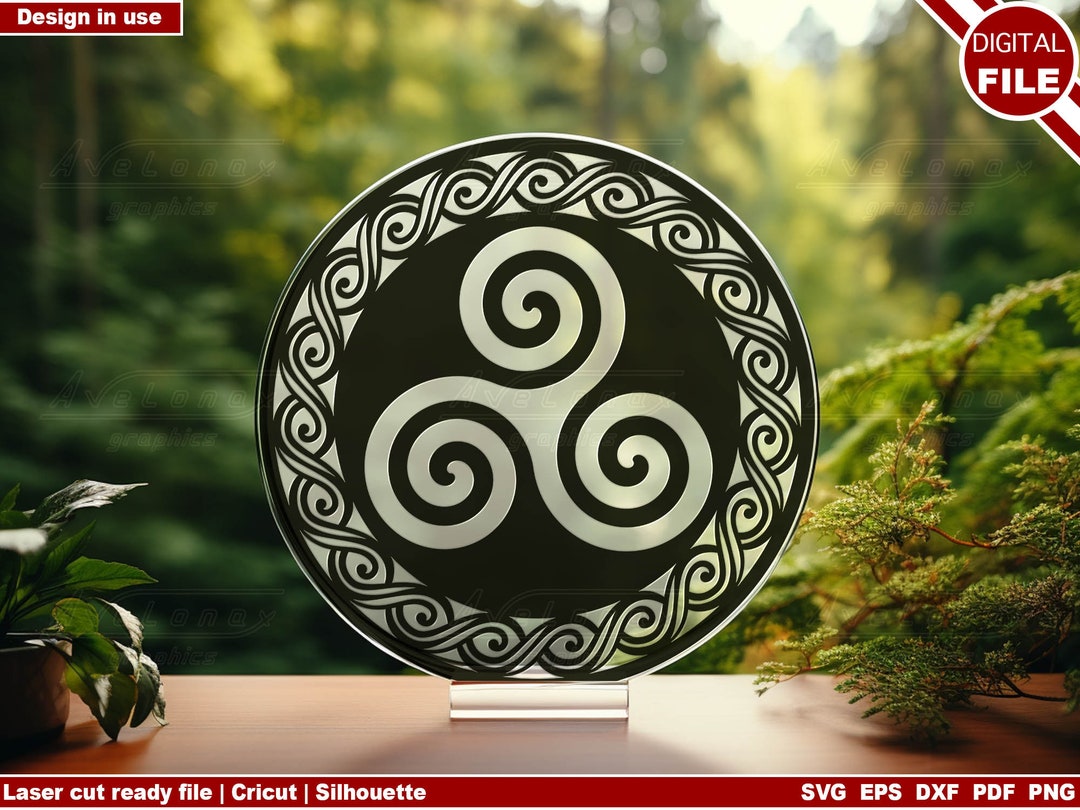 Triskelion Laser Cut File, Triskel Svg, Celtic Circular Boards Png ...