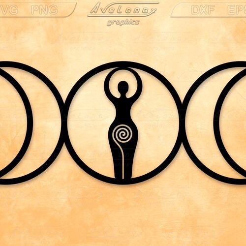 Spiral Goddess Svg Svg Triple Moon Goddess Svg Wiccan - Etsy
