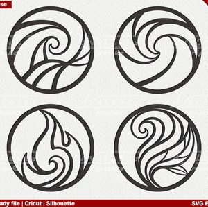 Four Elements Svg, Earth Sign Cut File, Earth Air Fire Water Dxf, Yoga ...