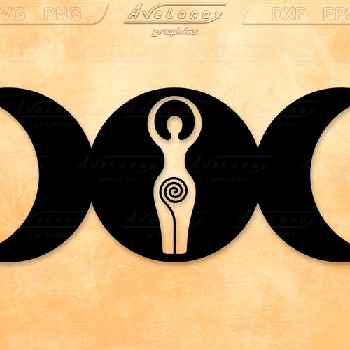 Spiral Goddess Svg Svg Triple Moon Goddess Svg Wiccan - Etsy