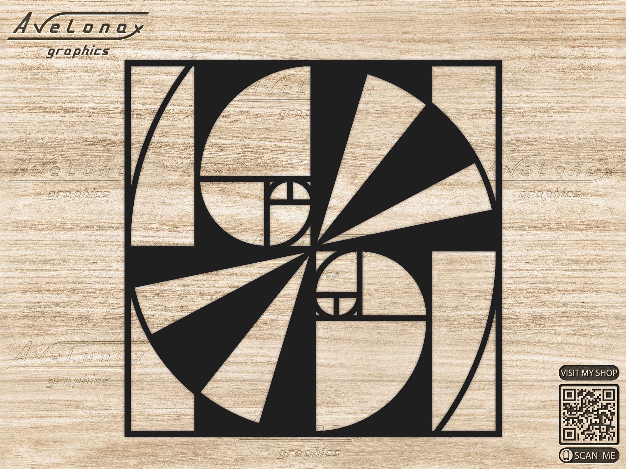 Golden Ratio SVG, Mid Century Modern Art Dxf, Golden Spiral Design Svg ...