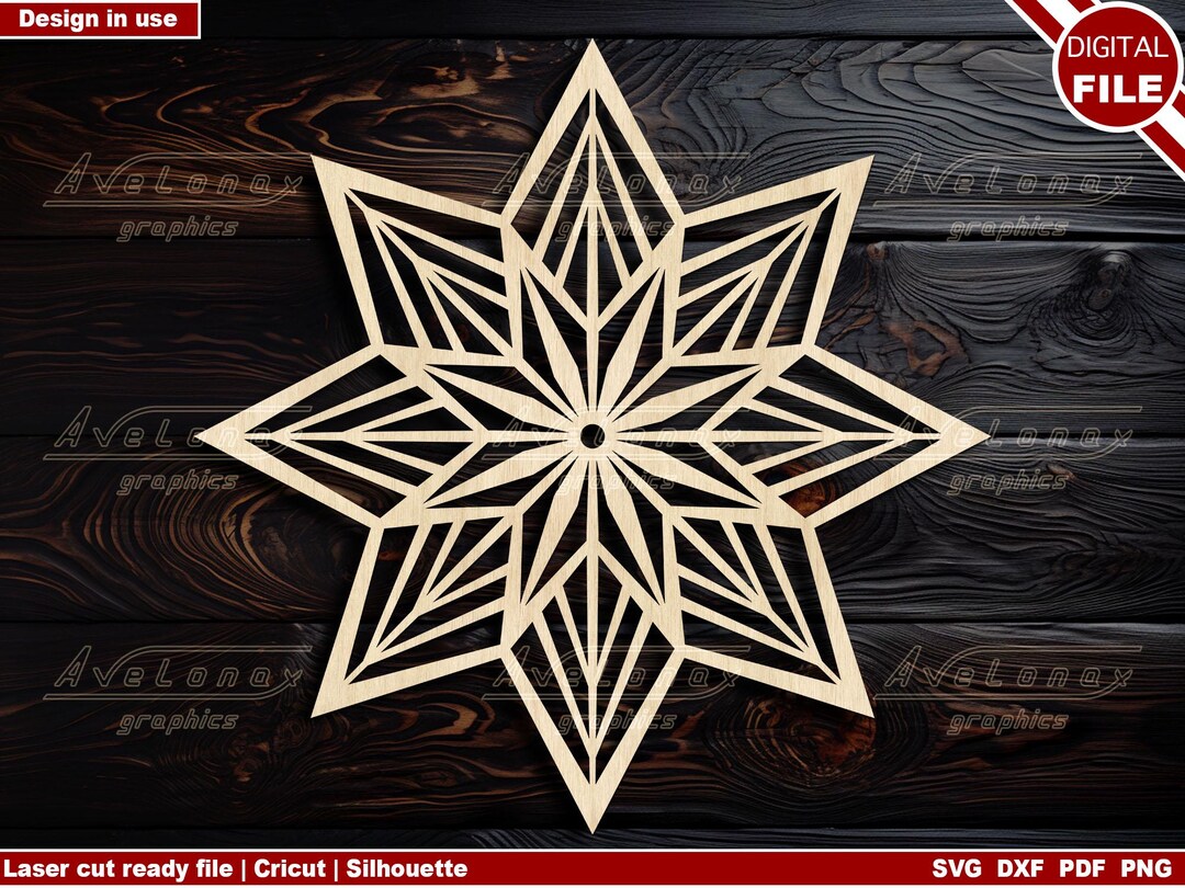 Christmas STAR Laser Cut Svg, Star Design Svg, Christmas Tree Ornaments ...