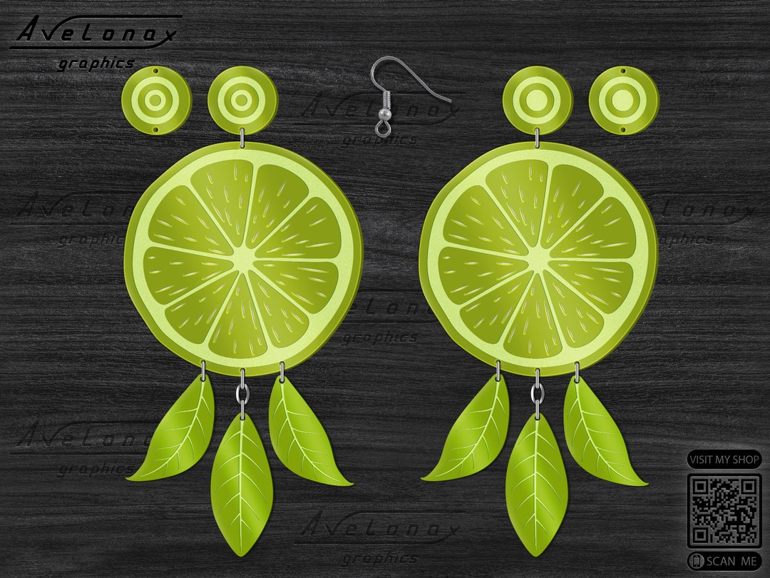 Lemon Earrings Svg, Lemon Laser Cut File, Citrus Cricut Earrings, Lemon ...