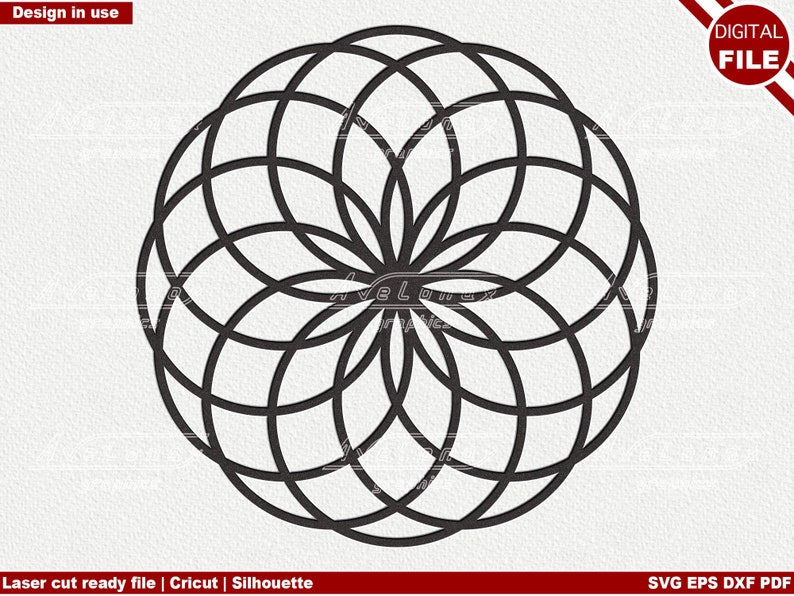 Lotus of Life Png, Torus Svg, Sacred Geometry Svg, Flower of Life Laser ...