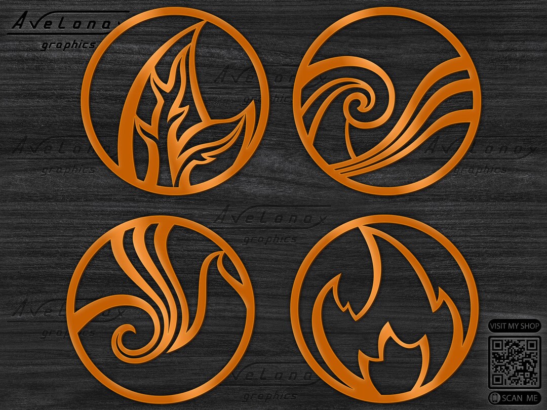 Four Elements Svg Laser Cut File 4 Elements of Nature Svg - Etsy
