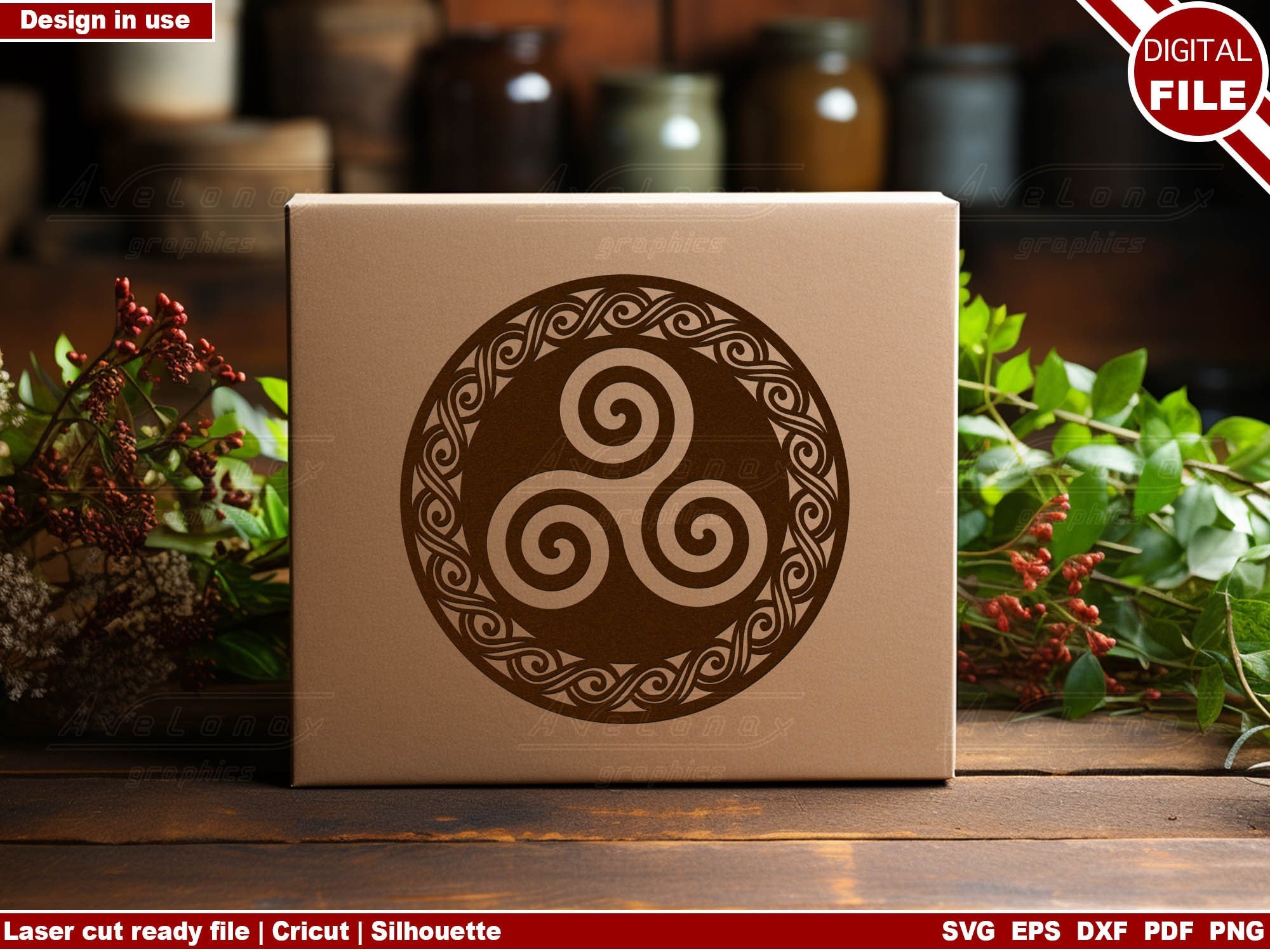 Triskelion Laser Cut File, Triskel Svg, Celtic Circular Boards Png ...