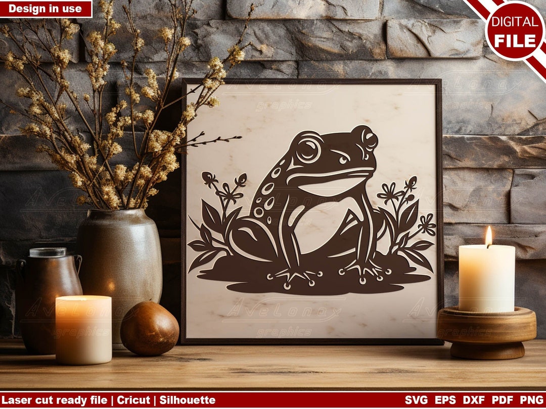 Frog Svg, Frog With Flowers Cricut Cut File, Kawaii Frog Png, Toad Dxf ...