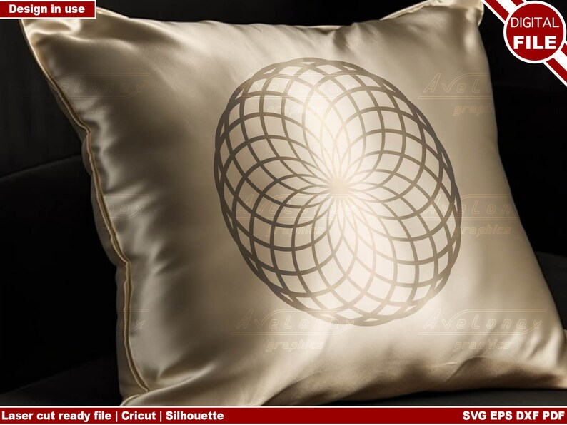 Torus Svg, Round Geometric Wall Decor Dxf, Sacred Geometry Svg, Spiral ...