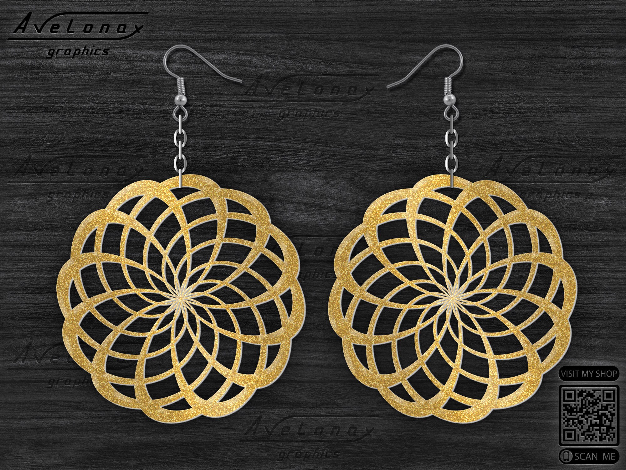 Flower of Life Earrings Svg Torus Yantra Earrings Laser Cut - Etsy