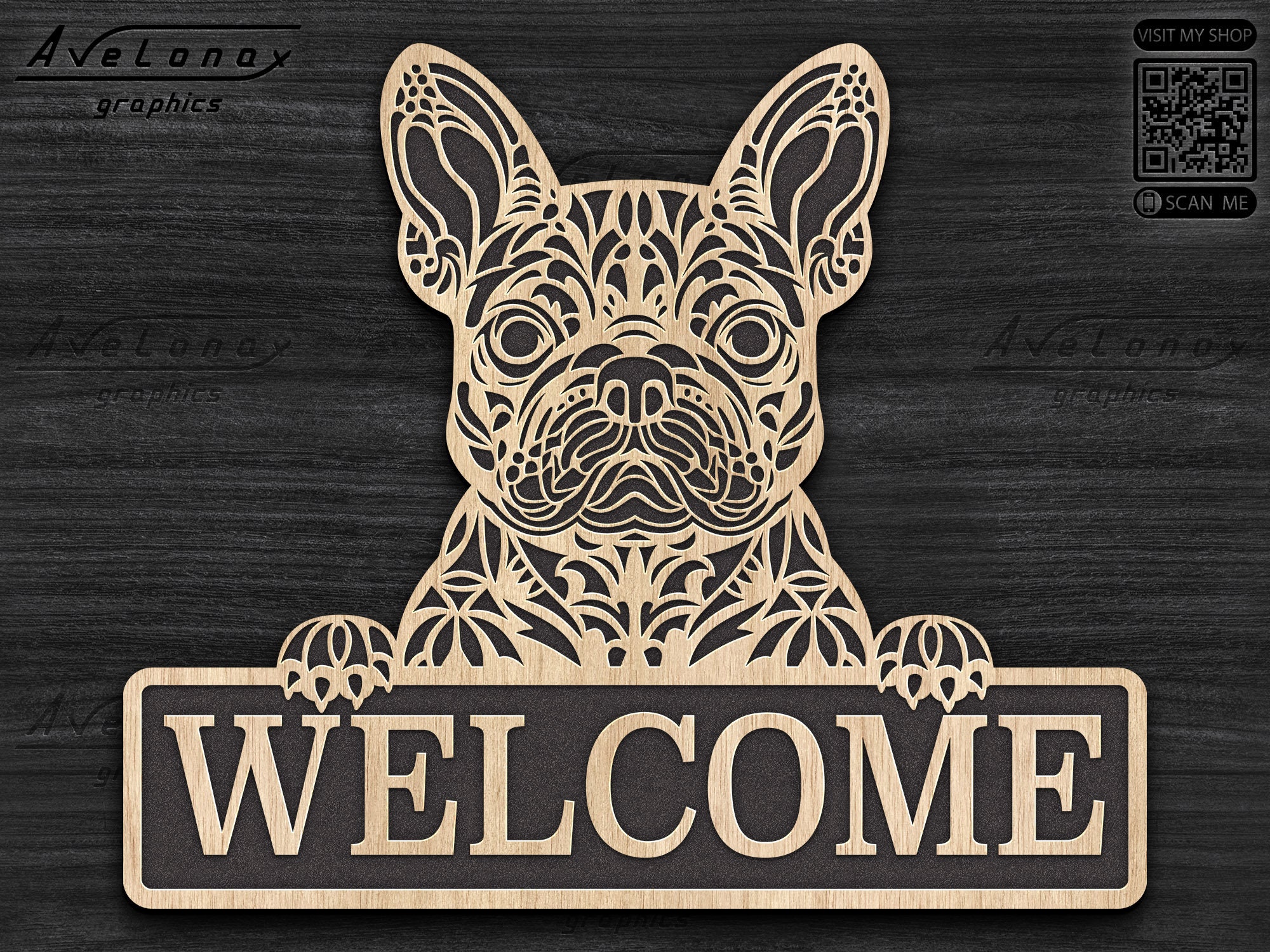 Frenchie Svg French Bulldog Welcome Sign Svg Welcome Door - Etsy