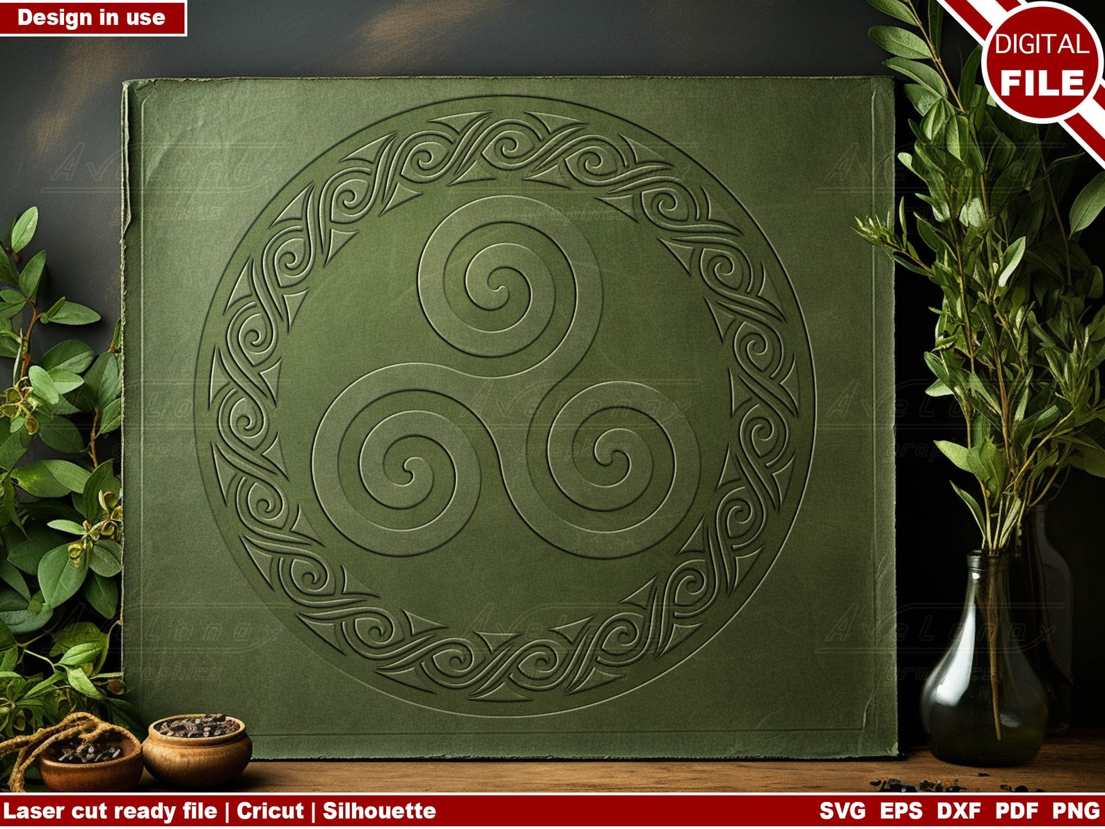 Triskelion Laser Cut File, Triskel Svg, Celtic Circular Boards Png ...
