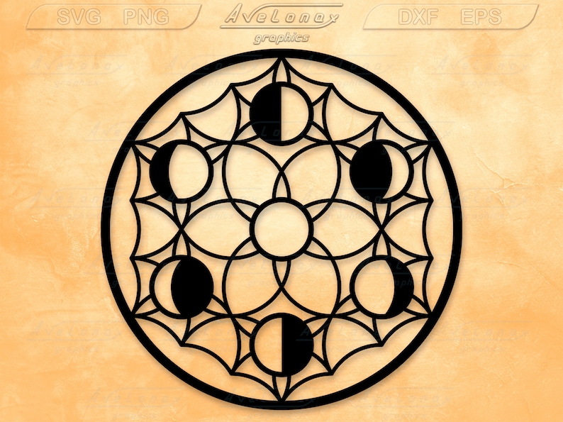 Moon Phases Svg Flower of Life Svg Moon Phase Laser Cut - Etsy