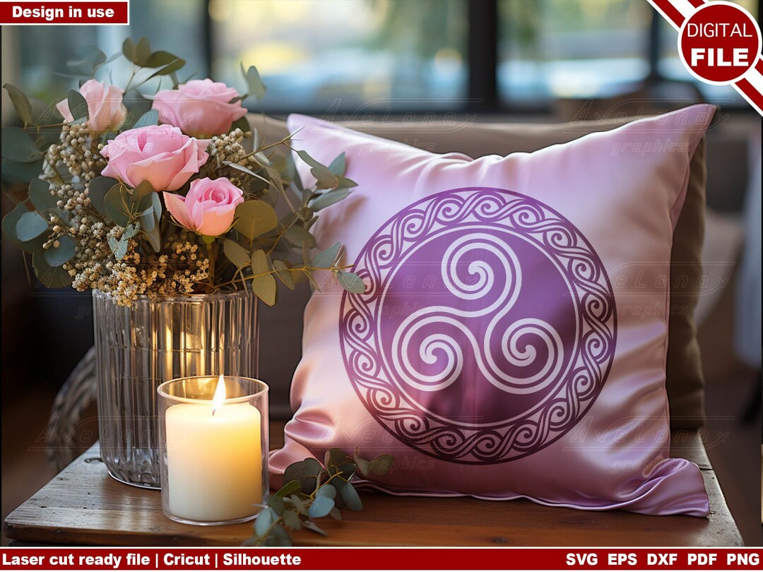 Triskelion Svg Triskel Svg Celtic Reverse Engraving File - Etsy