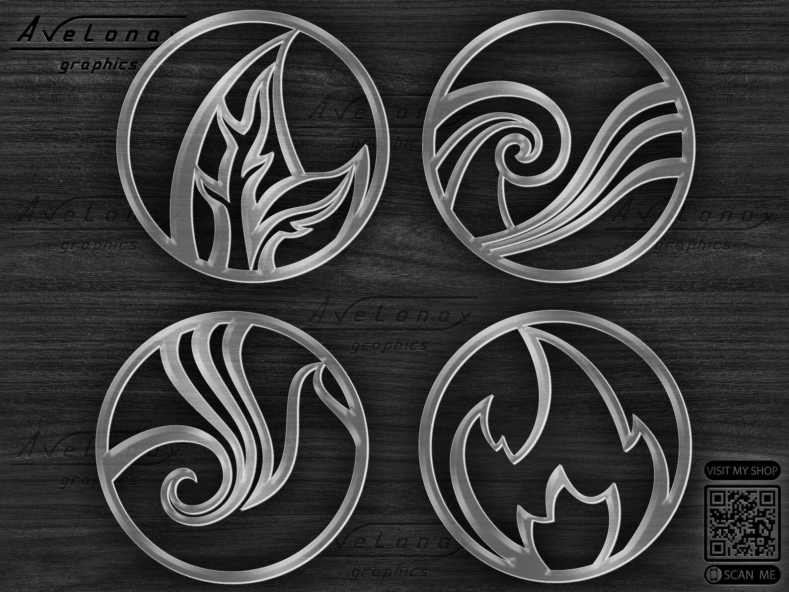 Four Elements Svg Laser Cut File 4 Elements of Nature Svg - Etsy