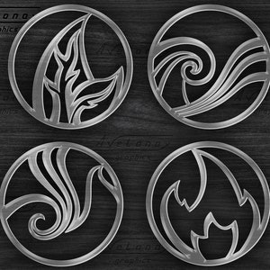 Four Elements Svg Laser Cut File 4 Elements of Nature Svg - Etsy
