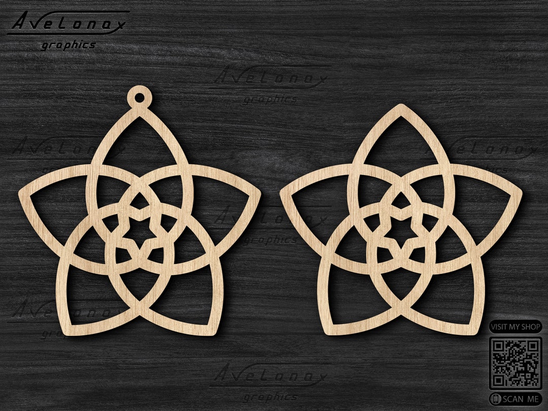 Venus Flower Svg, Venus Star Necklace Svg, Sacred Geometry Earrings Cut ...