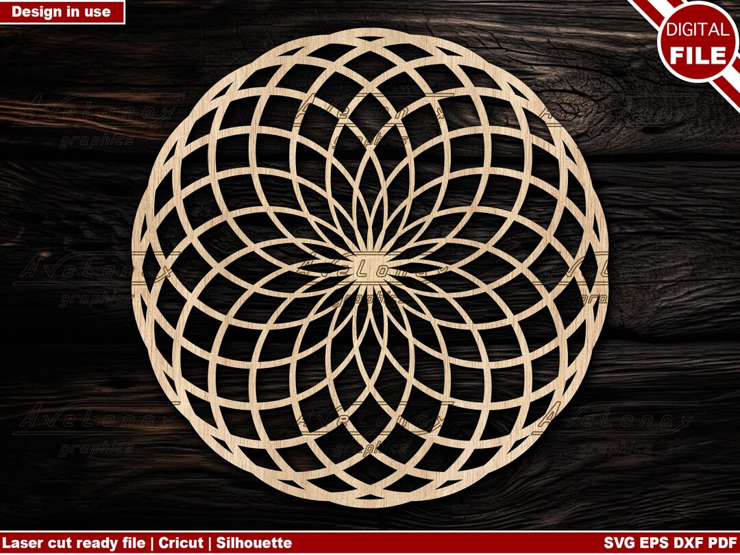 Torus Svg, Round Geometric Wall Decor Dxf, Sacred Geometry Svg, Spiral ...