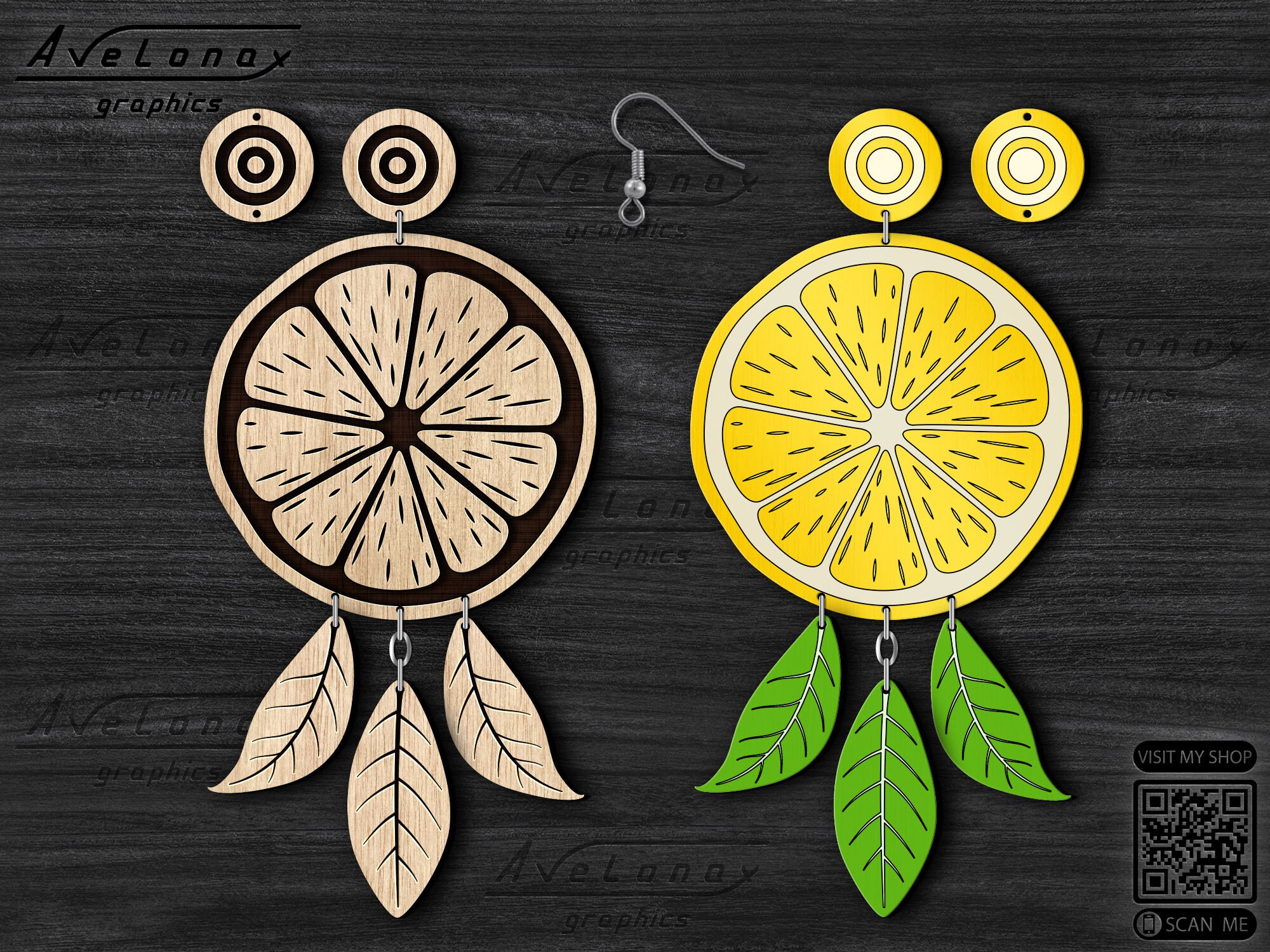 Lemon Earrings Svg Lemon Laser Cut File Citrus Cricut - Etsy