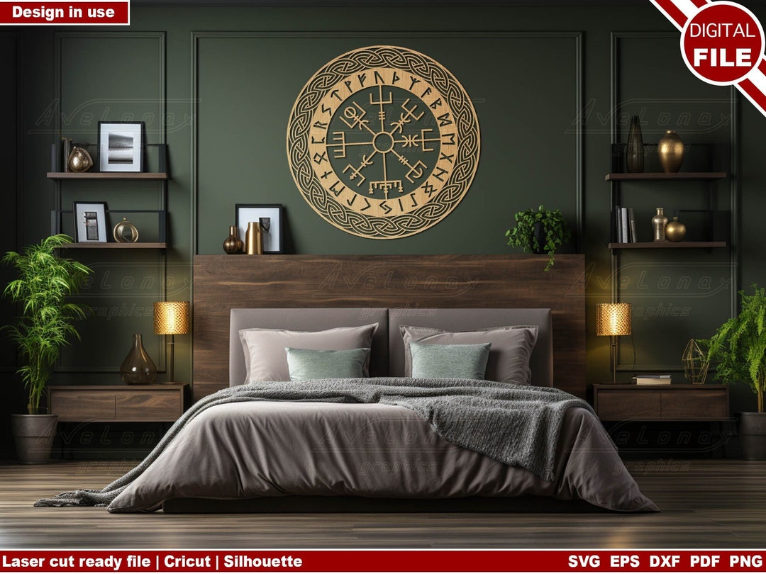 Vegvisir SVG, Viking Wayfinder Laser Cut File, Nordic Compass Cut File ...