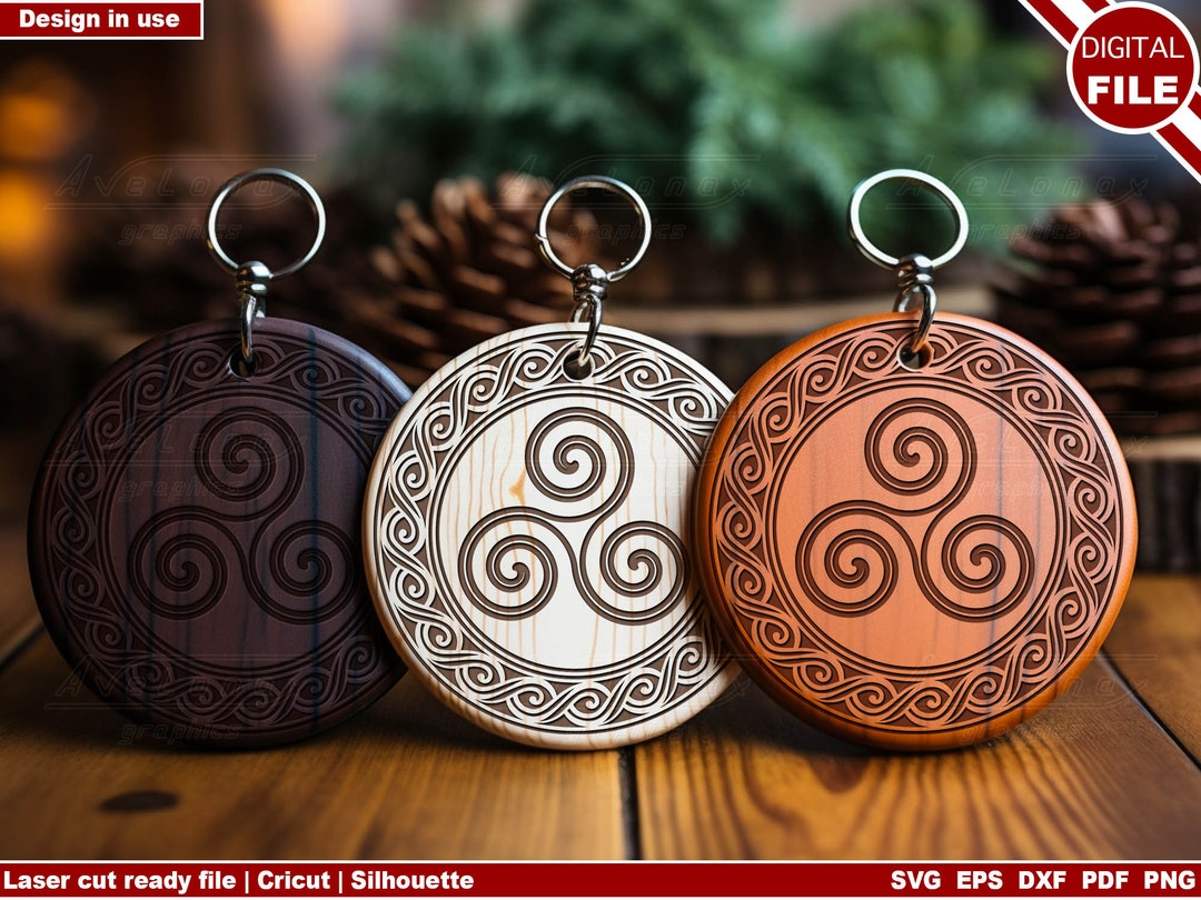 Triskel Svg Triskelion Keychain Svg Glowforge Files - Etsy