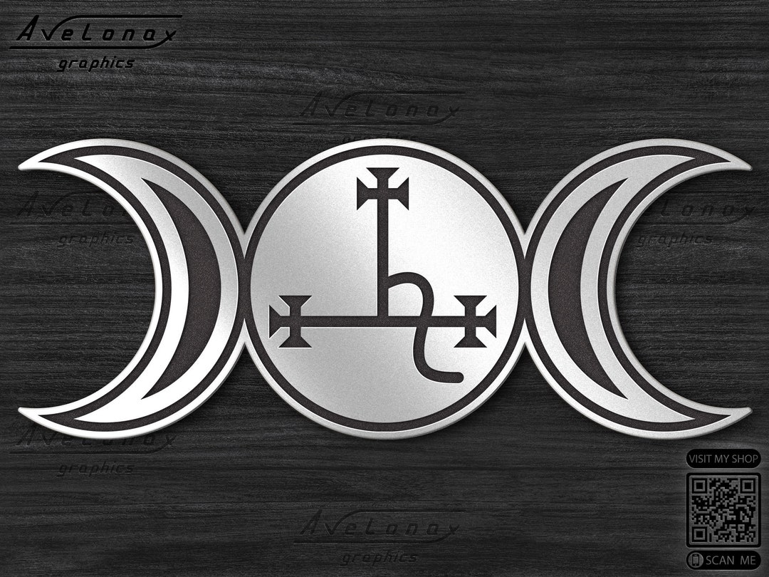 Lilith Sigil Svg, Triple Moon Goddess Layered Cut File, Sigil of Lilith ...