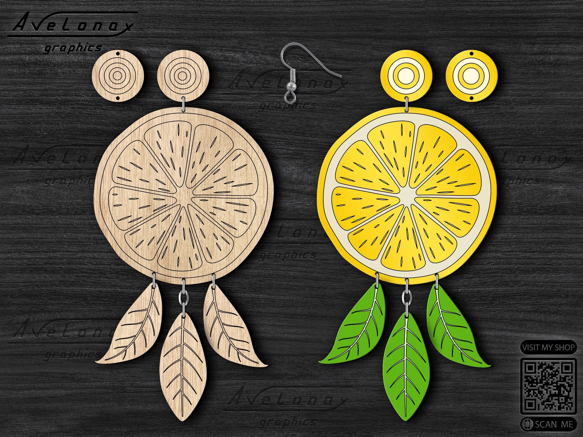 Lemon Earrings Svg Lemon Laser Cut File Citrus Cricut - Etsy